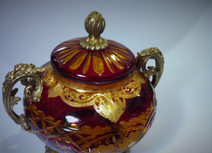 Antique Antique Ruby Glass Candy Box | Antik Spalato Shop