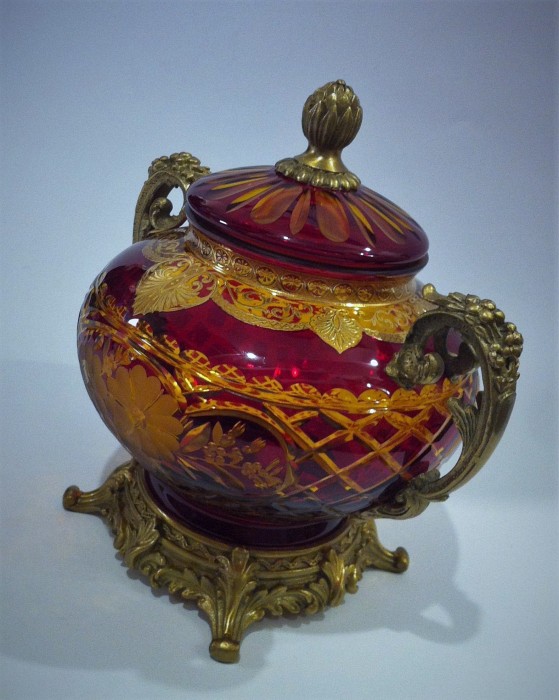 Antique Antique Ruby Glass Candy Box | Antik Spalato Shop